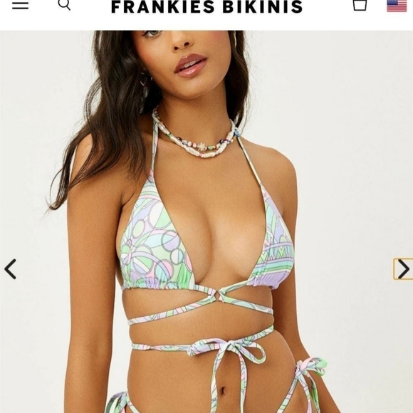 Frankie's Bikinis | Swim | Frankies Bikinis Vortex Tatum Triangle String Bikini Top | Poshmark